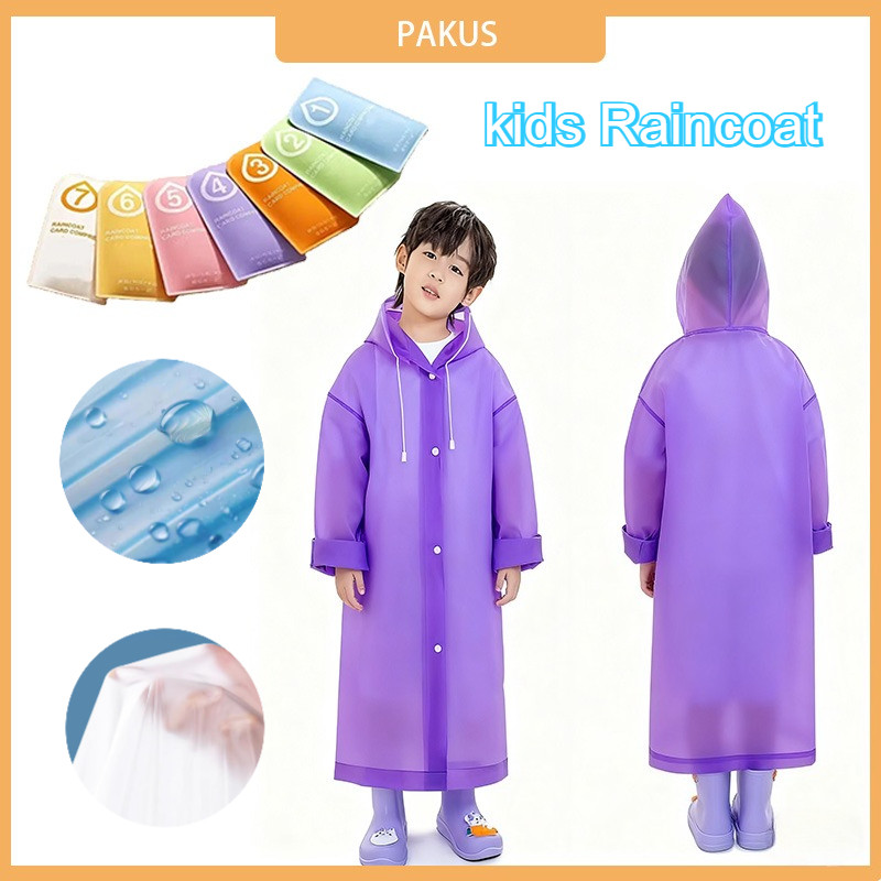 Kids Raincoat Waterproof Cover Thicken Reusable Children Raincoat ...