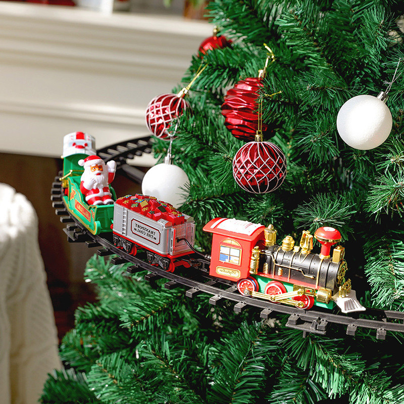 Electric Christmas Train Sounding Hangable Christmas Tree Track Car ...