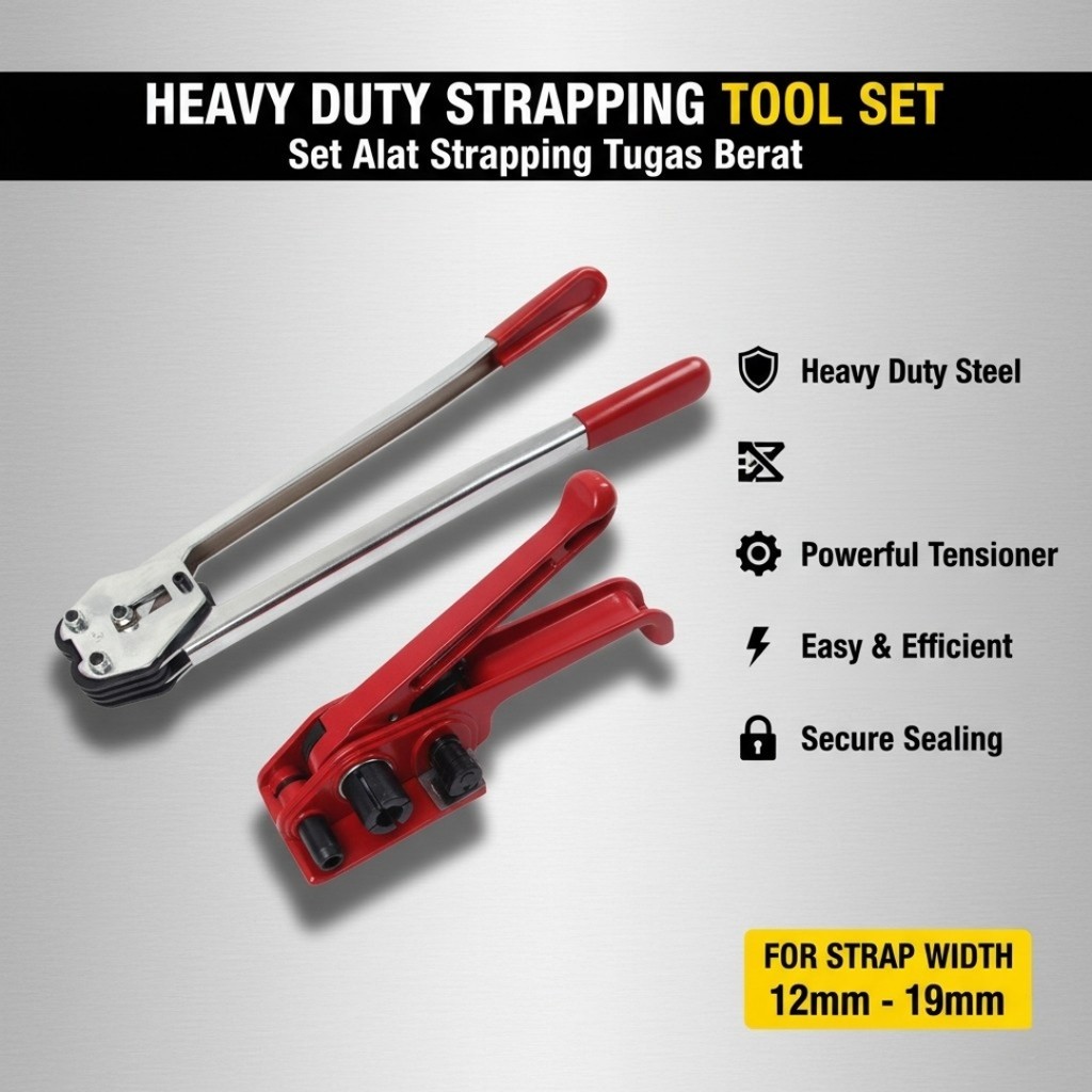 Manual Strapping Tool Set Heavy Duty Tensioner Sealer Cutter Alat ...