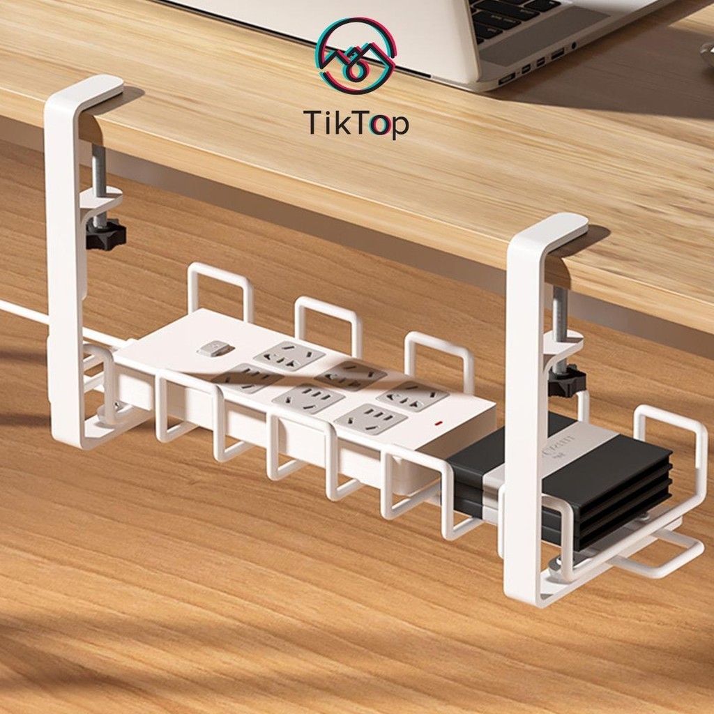 TikTop Under Desk Cable Management Tray Clamp Hidden Cable Rack ...