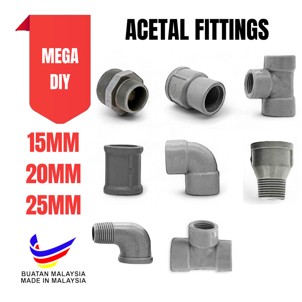 [LOCAL] PVC Acetal Fitting [15mm,20mm,25mm] Acetal Connectors Socket ...