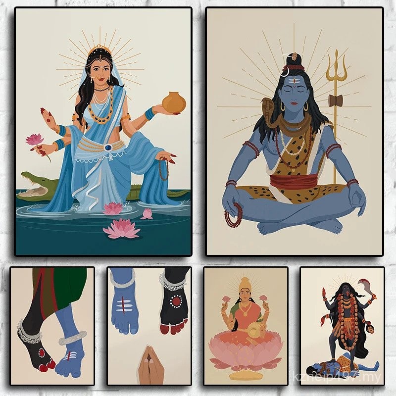 Hindu God Lord Shiva Posters and Prints Canvas Painting Indian ...