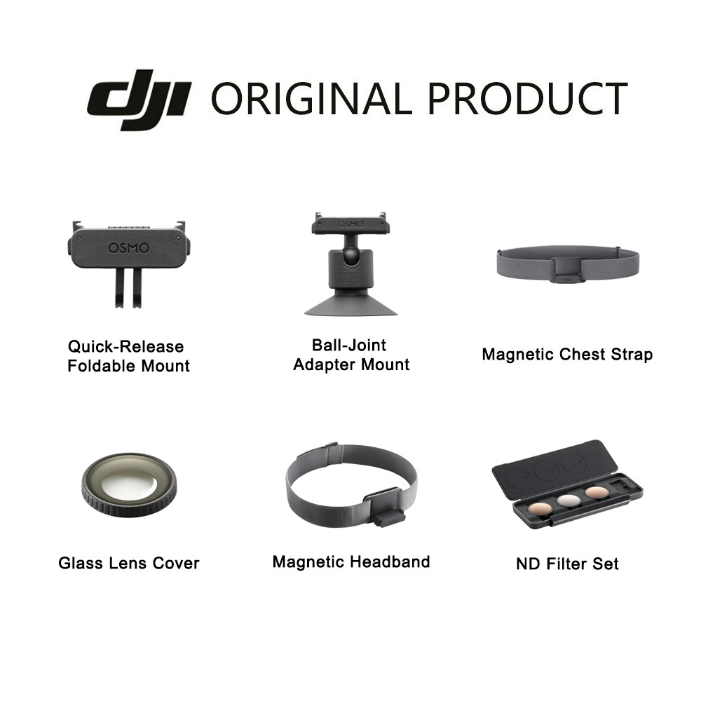 DJI Osmo Nano Quick-Release Foldable Mount/Magnetic Headband/Glass Lens ...