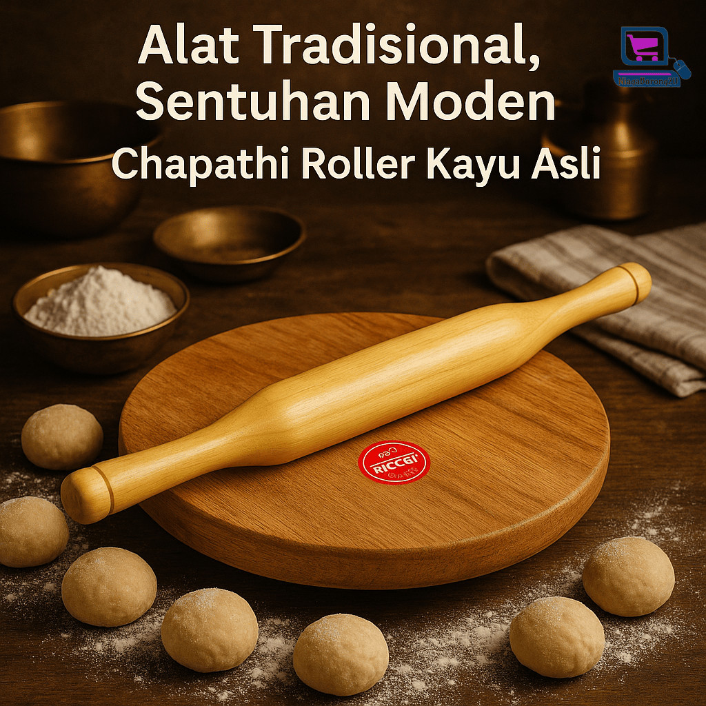 Wooden Roti Belan Rolling Pin – Chapati, Puri & Dough Maker Roller for ...
