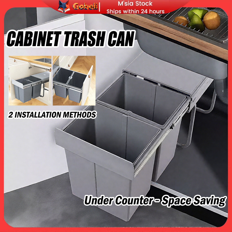 Bottom Mounted Bin With Soft Closing Slide (40Liter) Insert Kitchen ...
