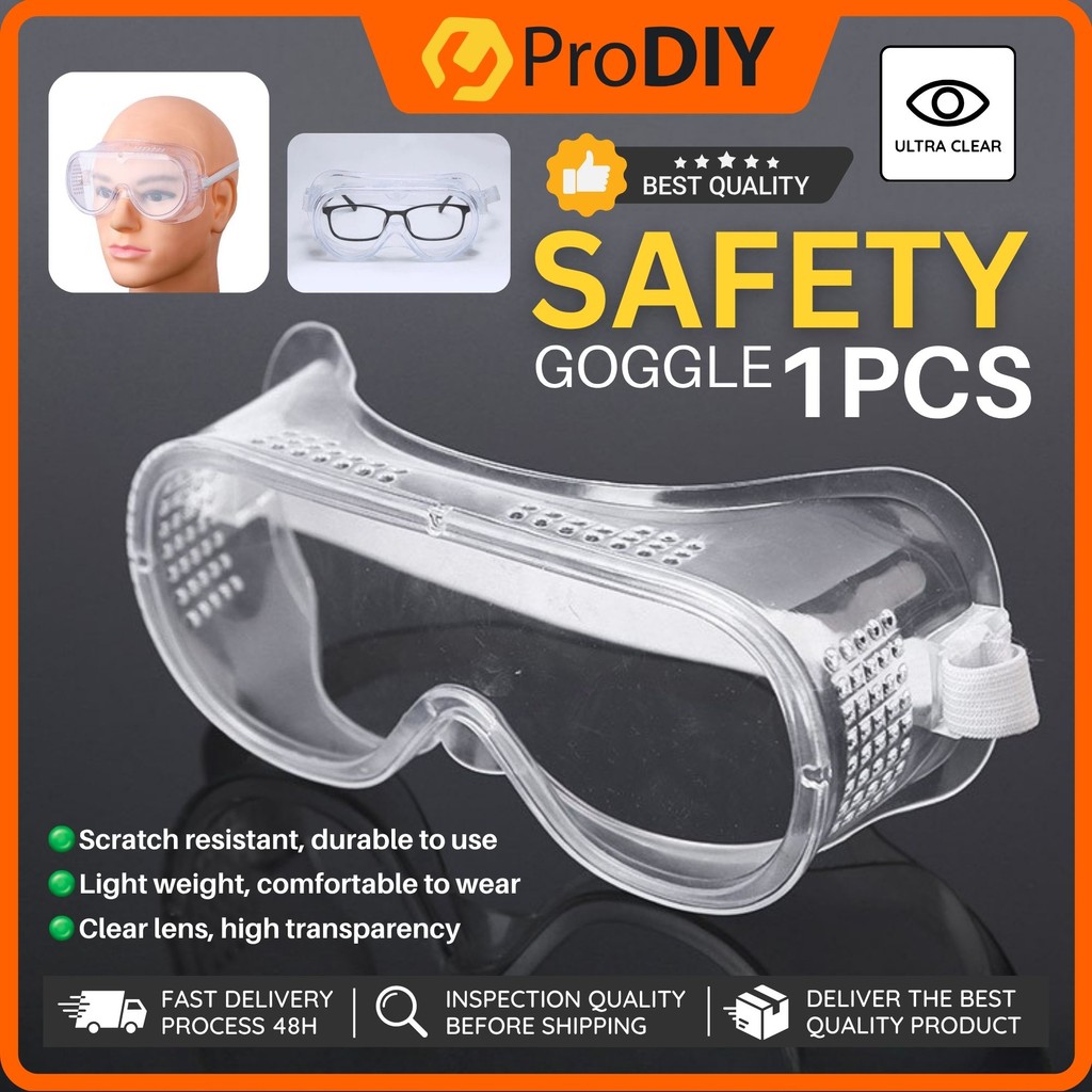 1PCS SAFETY GOGGLE Anti Impact Anti-dust Splash Clear Eye Protection ...