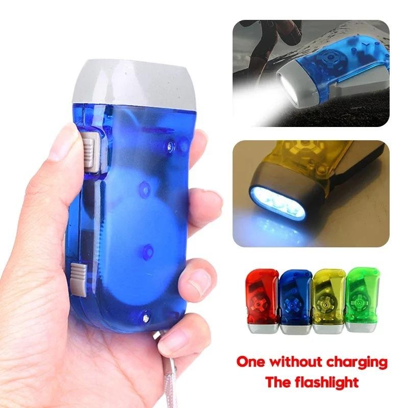 Emergency Hand-Crank Generator Flashlight Wind-Up Charging Ultra Bright ...