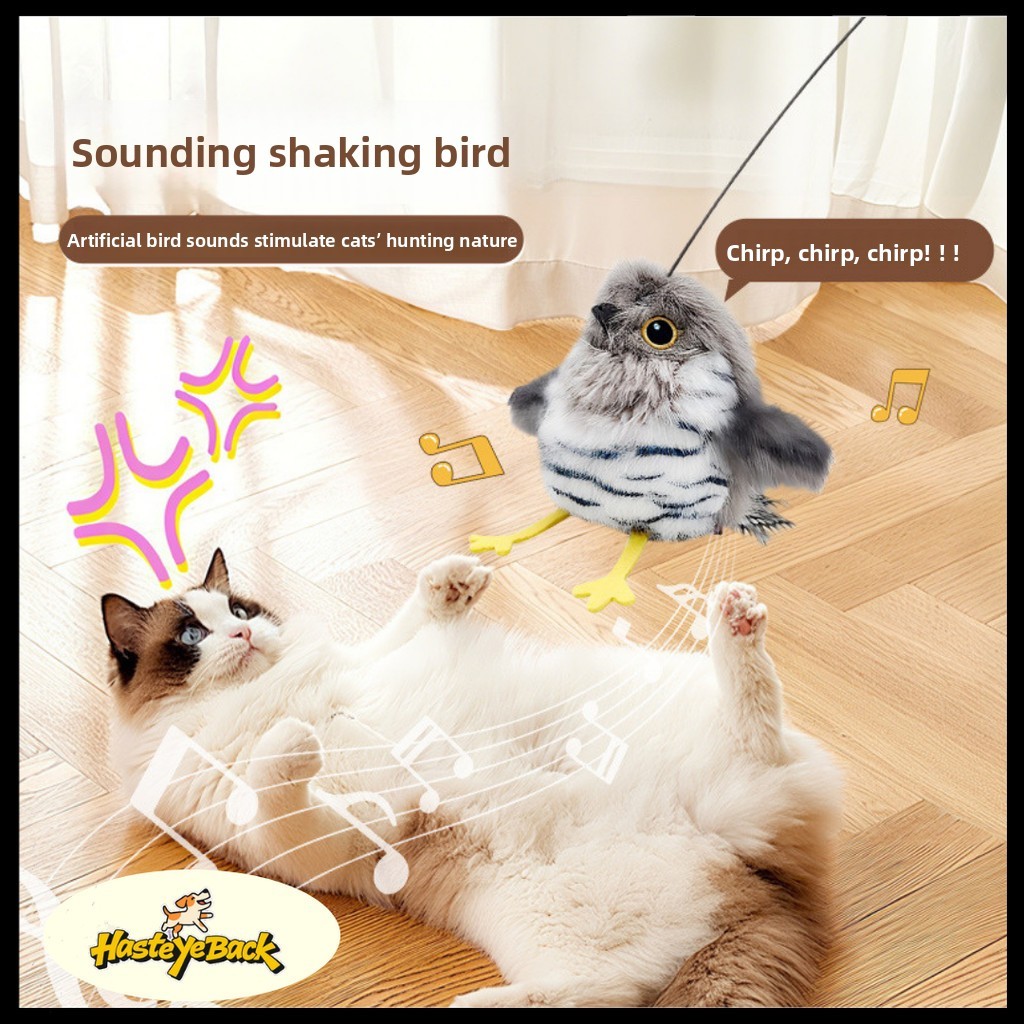 Quiver&Chirp Bird Cat Toy|TypeC Charge&No Battery Replacement Required|Good for Cat Hunting ...