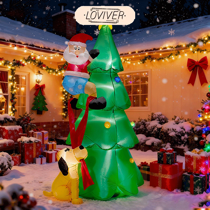 LOVIVER 7 ft Christmas Inflatables Tree Props with Light for Vacation ...