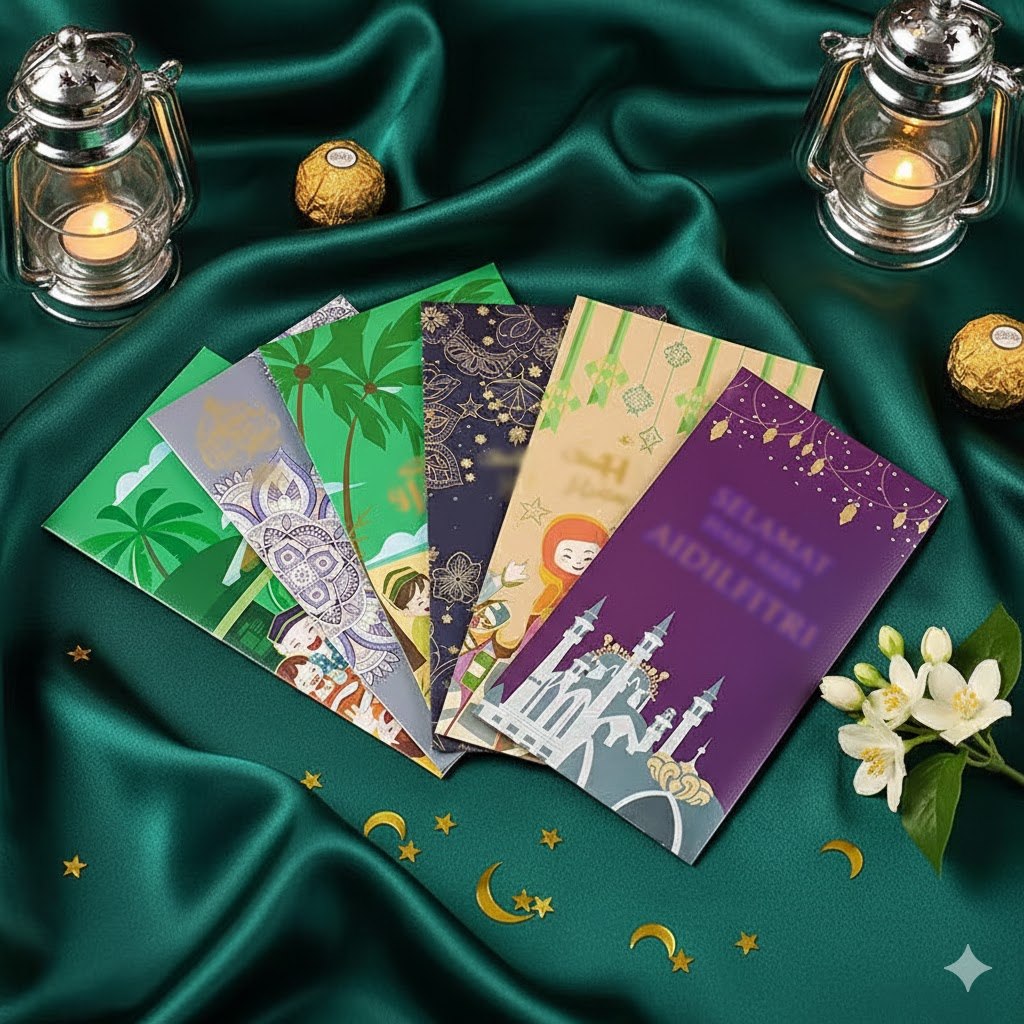 MLE SAMPUL DUIT RAYA VIRAL 2026 Murah Money Packets Hari Raya Green ...