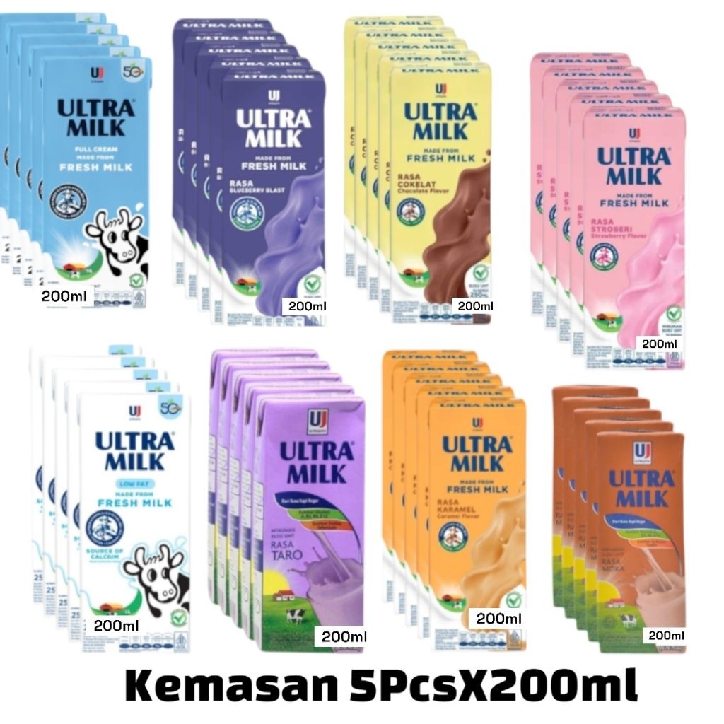 Ultra milk kotak 200ml(Kemasan 5PcsX200ml). | Shopee Malaysia