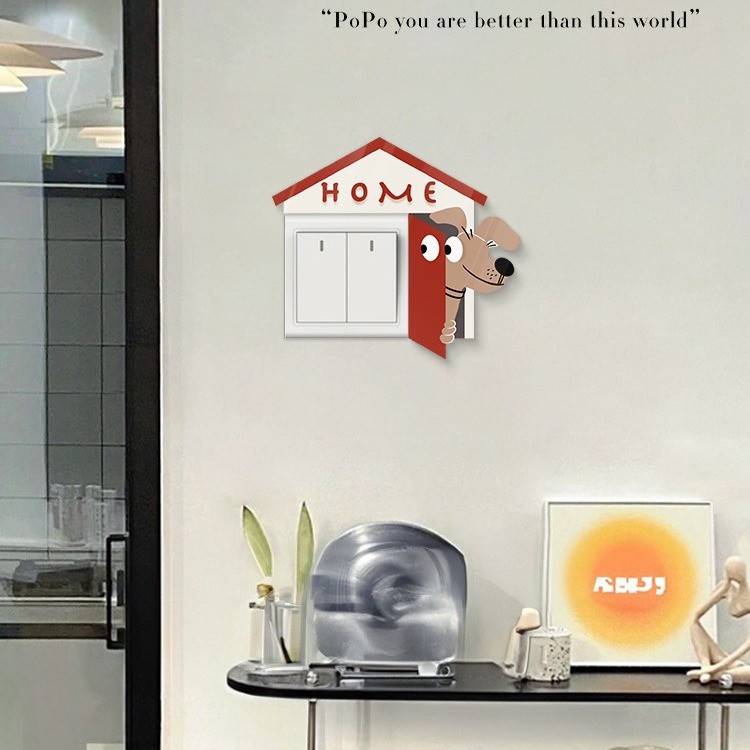 Flavor Puppy Switch Sticker Modern Simple Half-Frame Switch Decorative ...