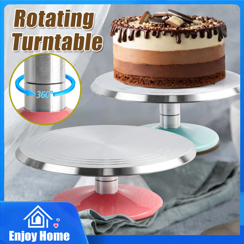 Rotating Cake Turntable Aluminum Alloy Revolving Cake Stand Rotating ...
