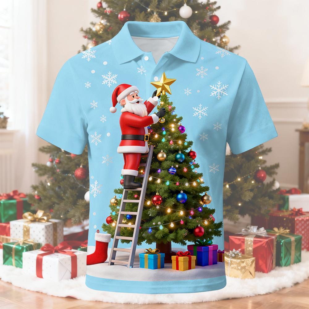 2025 Merry Christmas Polo Shirts Santa Claus 3d Printed Polo Tshirt For ...
