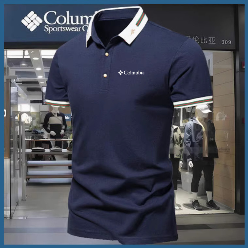 Columbia Summer Pure Cotton POLO Shirt Men's Short-Sleeved T-Shirt ...
