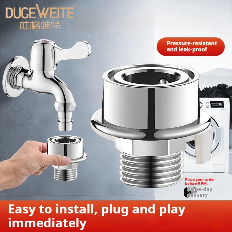 [Ready Stock] Washing Machine Faucet 4 Points Quick Connector Shower ...