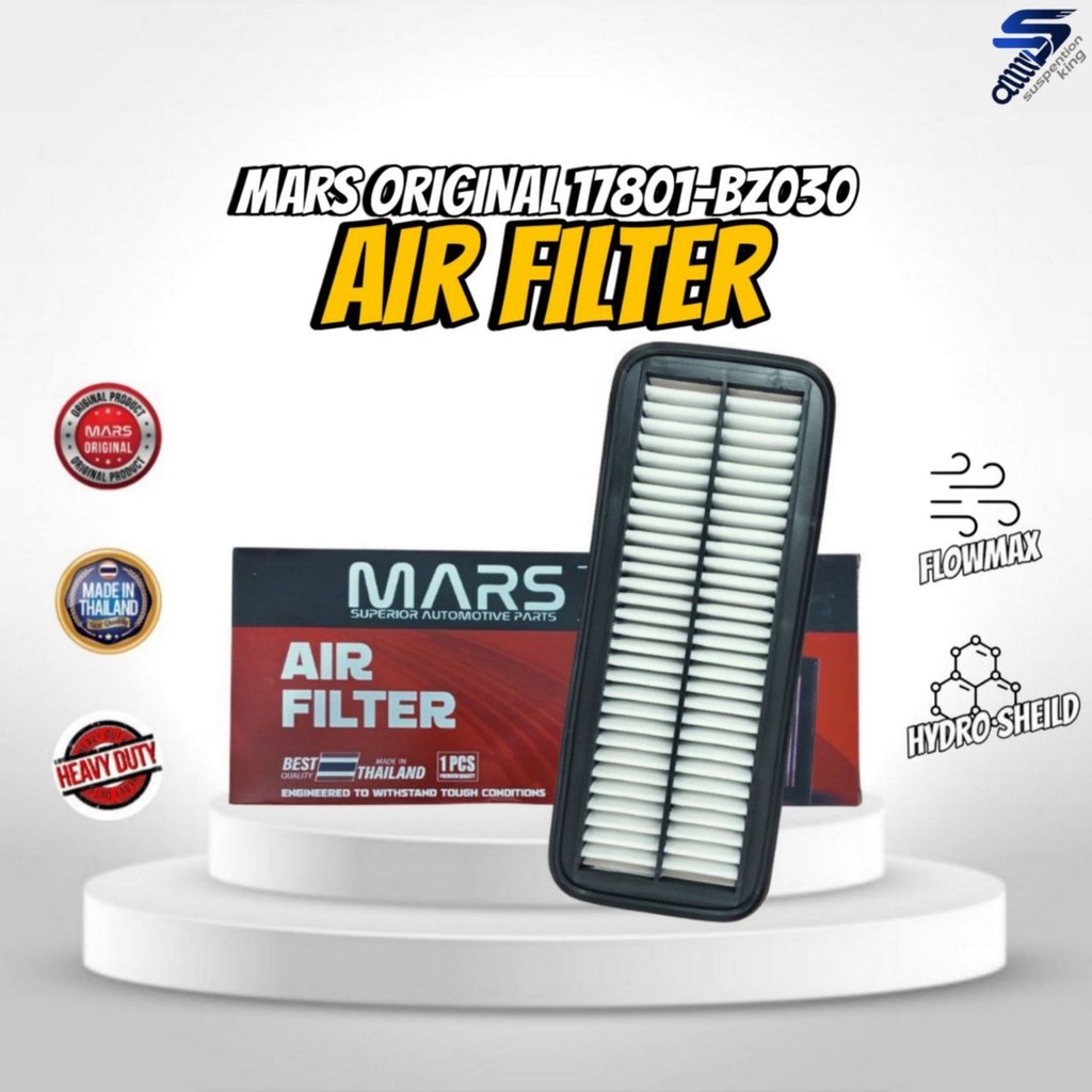 ORIGINAL MARS PERODUA AIR FILTER FOR MYVI 1.3/1.5 & ALZA (17801-BZ030 ...