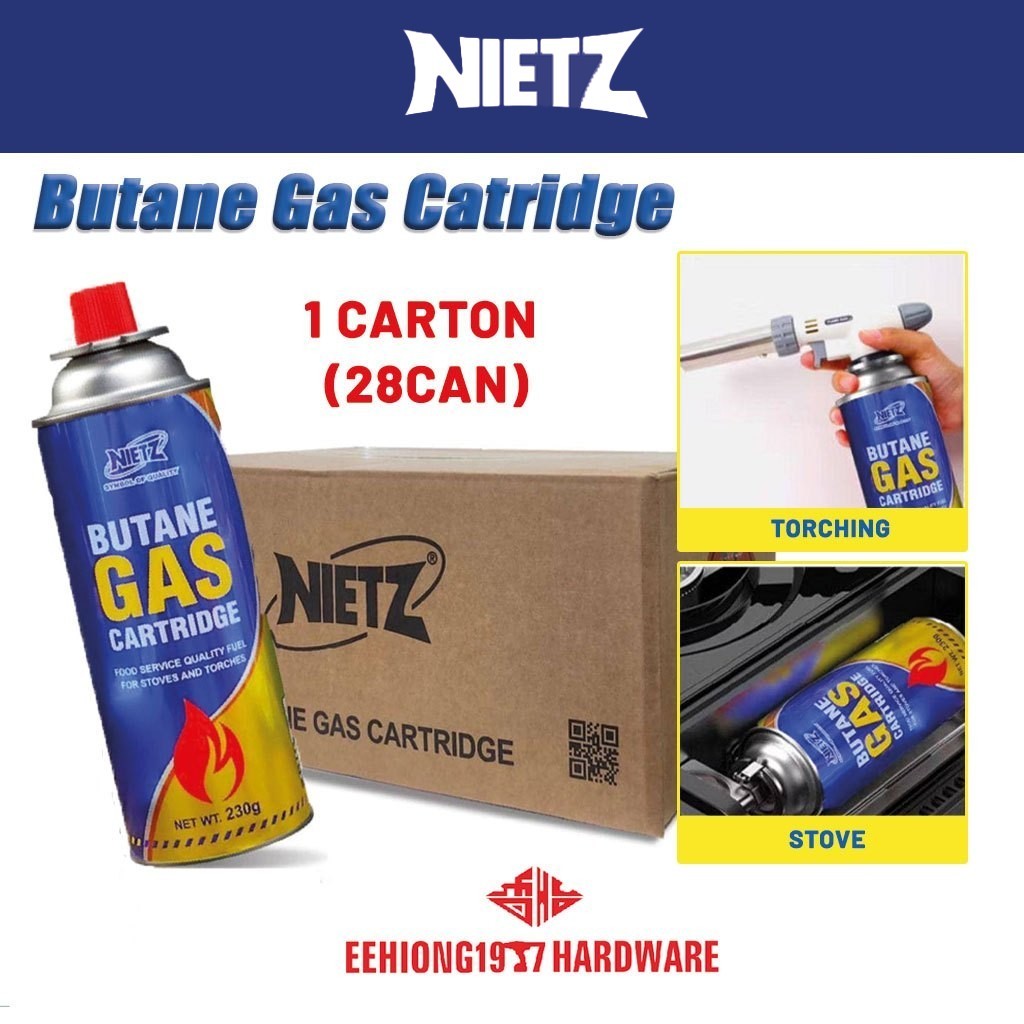 NIETZ 1CARTON 28CAN Butane Gas Cartridge Portable Gas Stove Gas Torch ...