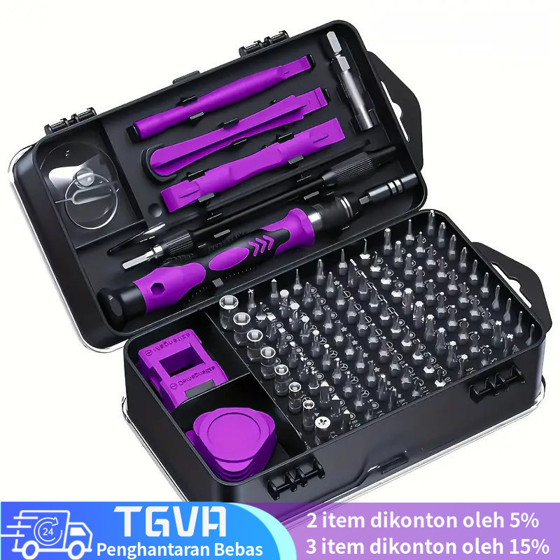 Set Pemutar Skru 115-in-1 Magnetik Kuat - Tinggi Kekerasan, Bit Torx ...