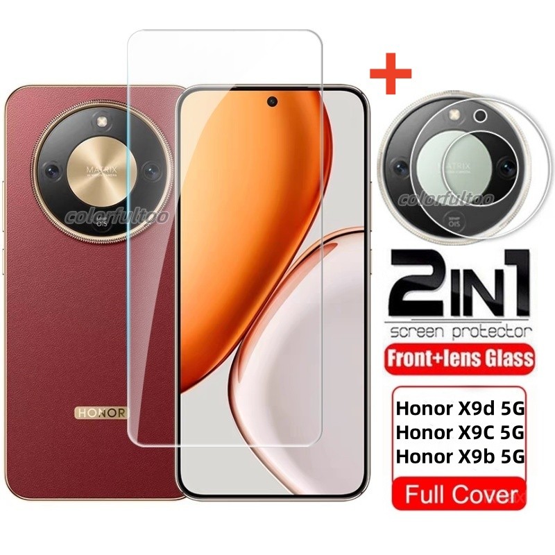 2 in 1 9H Clear HD Front Tempered Glass For Honor X9D X 9D X9C X9B ...