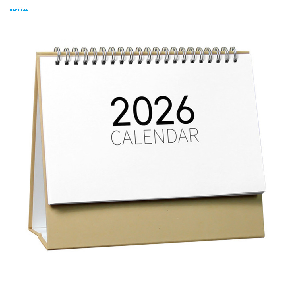 Stand-up Calendar Paper Desk Calendar 2026 Spiral Bound Desk Calendar ...