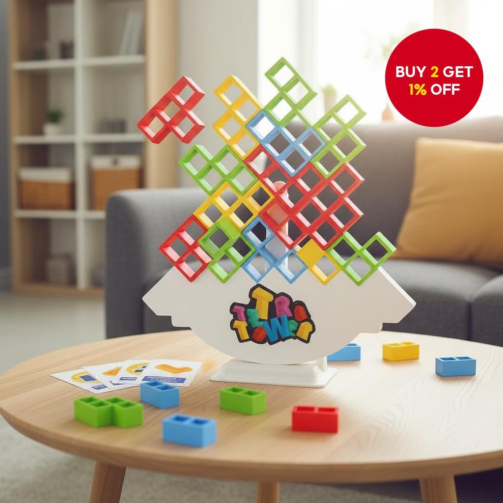Tabletop Balance Game with 48 Educational Stacking Blocks – Christmas ...