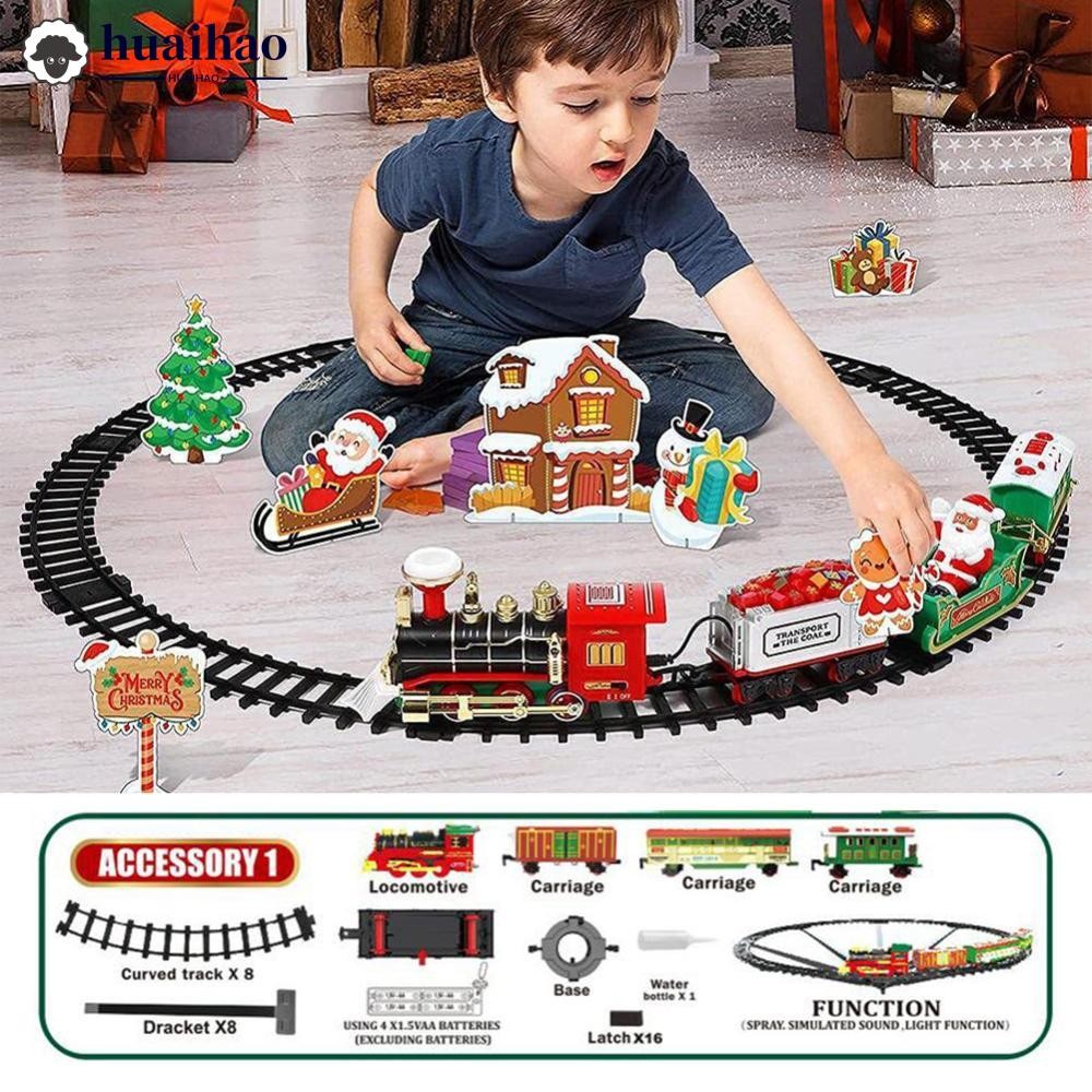 HUAIHAO Animated Christmas Tree Train Hanging Electric Train Set Steam ...