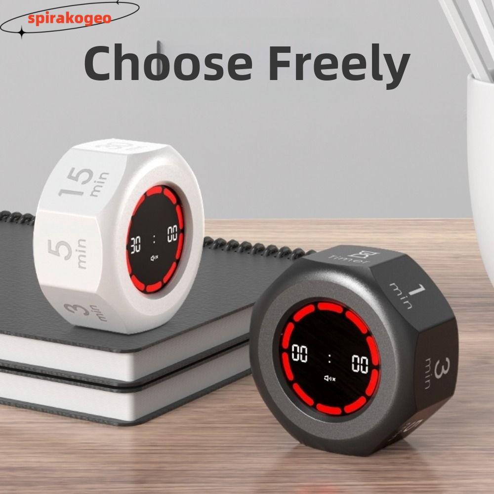 SPIRAKOGEO Automatic Rotating Timer, 3 Volume Adjustable LED Screen USB ...