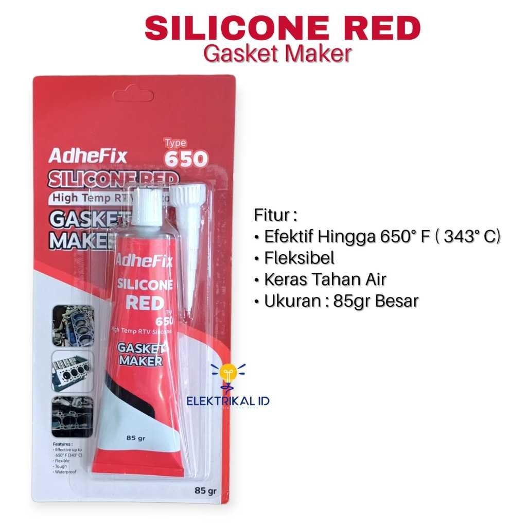 ADHEFIX Large RED SILICONE Glue 85 Gram Gasket Maker Glue/ | Shopee ...