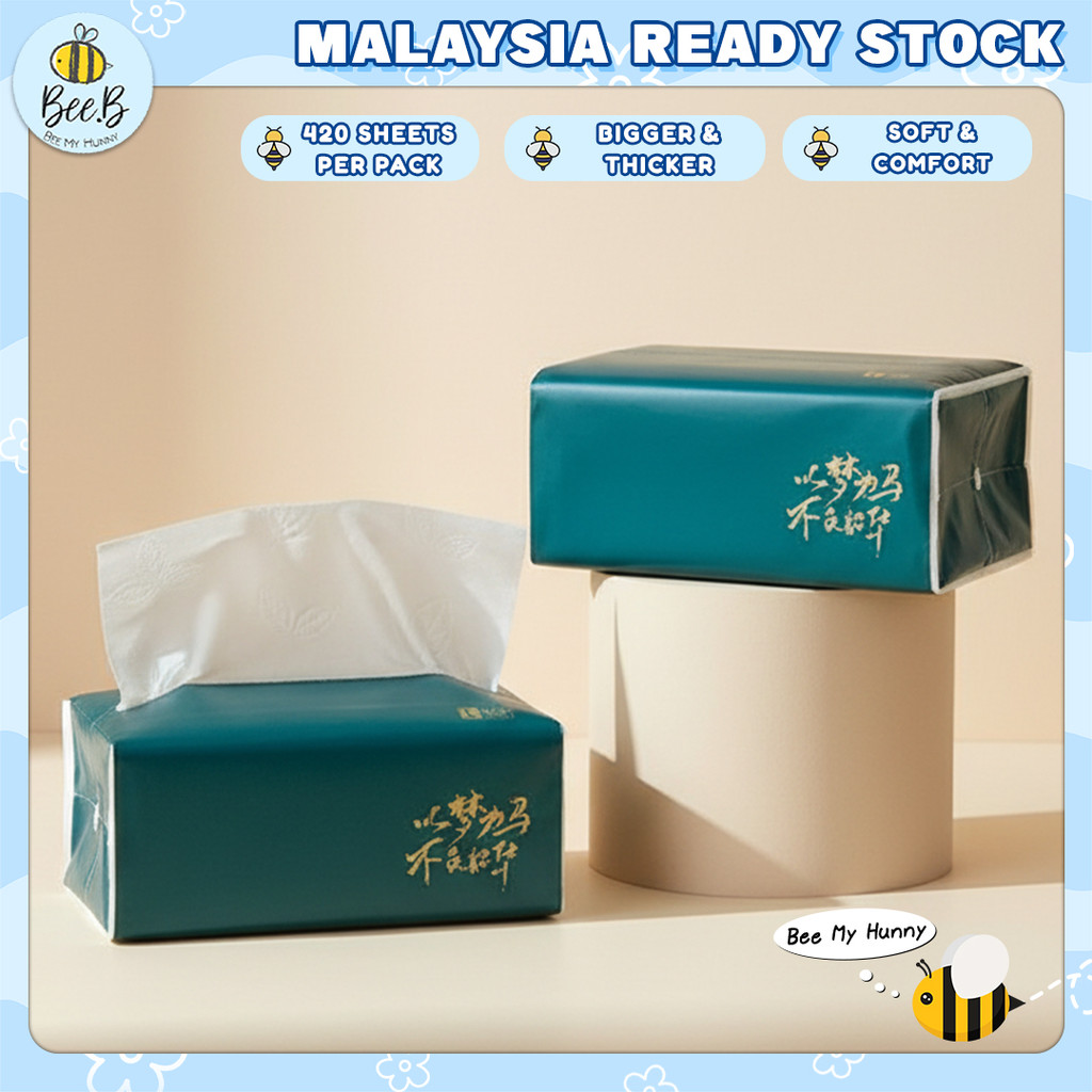 Tisu Baby Tissue 5 Ply Green Tissue 420 Sheet Super Soft Facial Tissue ...