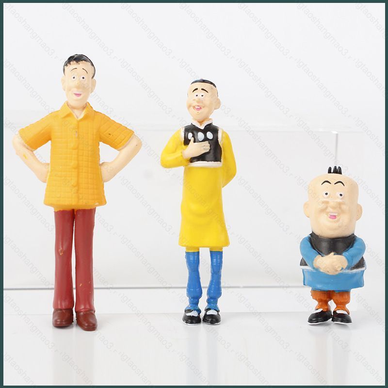 3pcs Old Master Q Action Figure Hong Kong Anime Model Dolls Toy For Kid ...
