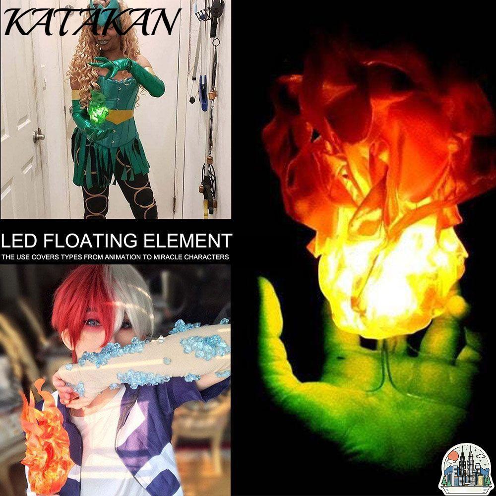 KATAKAN Floating Fireball, Fabric Red/Blue/Green/Black Ghost Fire Lamp ...