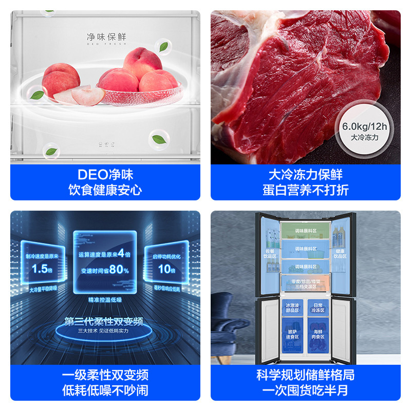 Haier Refrigerator Washing Machine Package Combination 403L Four-Door First-Class Dual Frequency ...