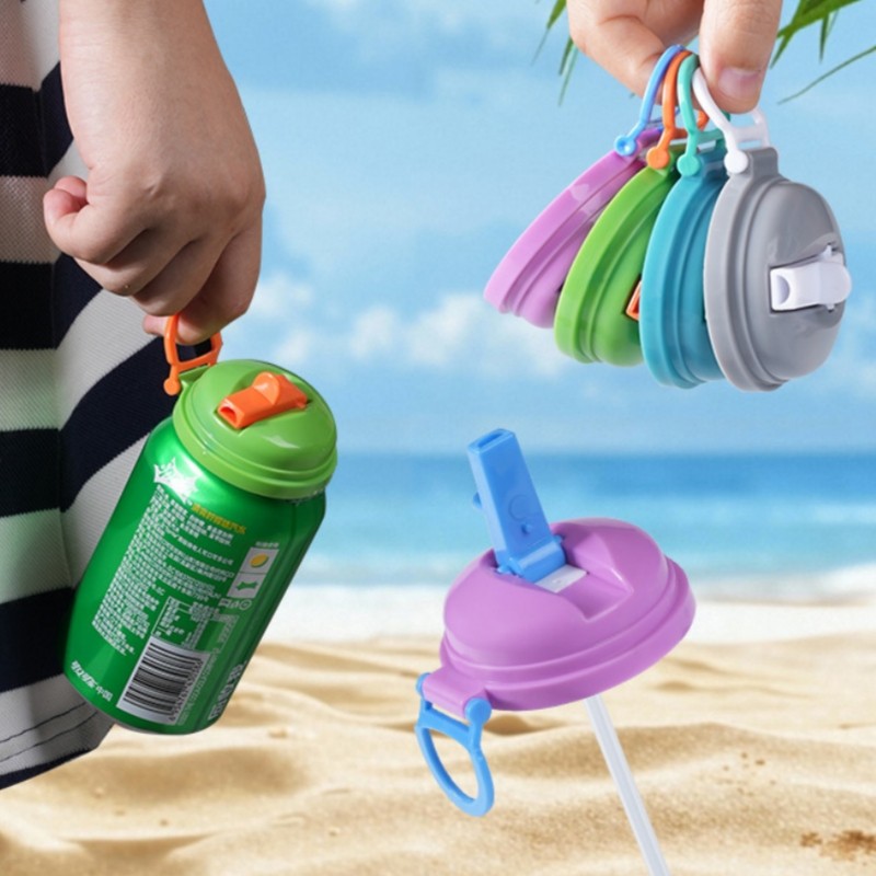 Sealed Plastic Straw Can Soda Straw Can Cover Beverage Reusable Tank ...
