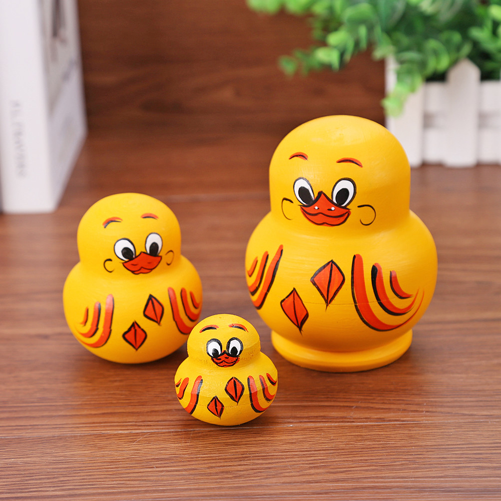 10 Layers Russian Nesting Dolls Toys Yellow Duck Matryoshka Dolls for ...