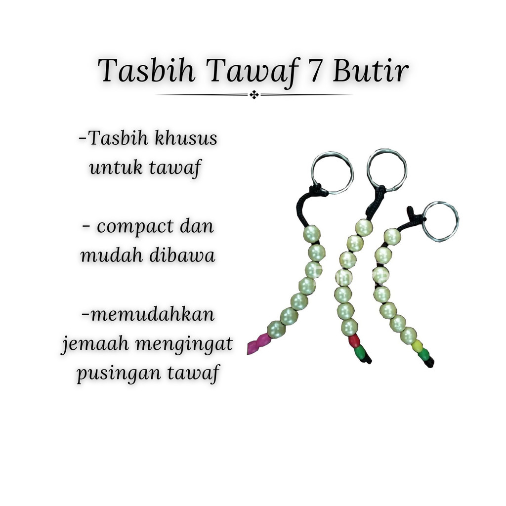 TASBIH 7 BIJI TAWAF TUJUH MANIK TASBIH / TAWAF COUNTER / TASBIH SAIE ...