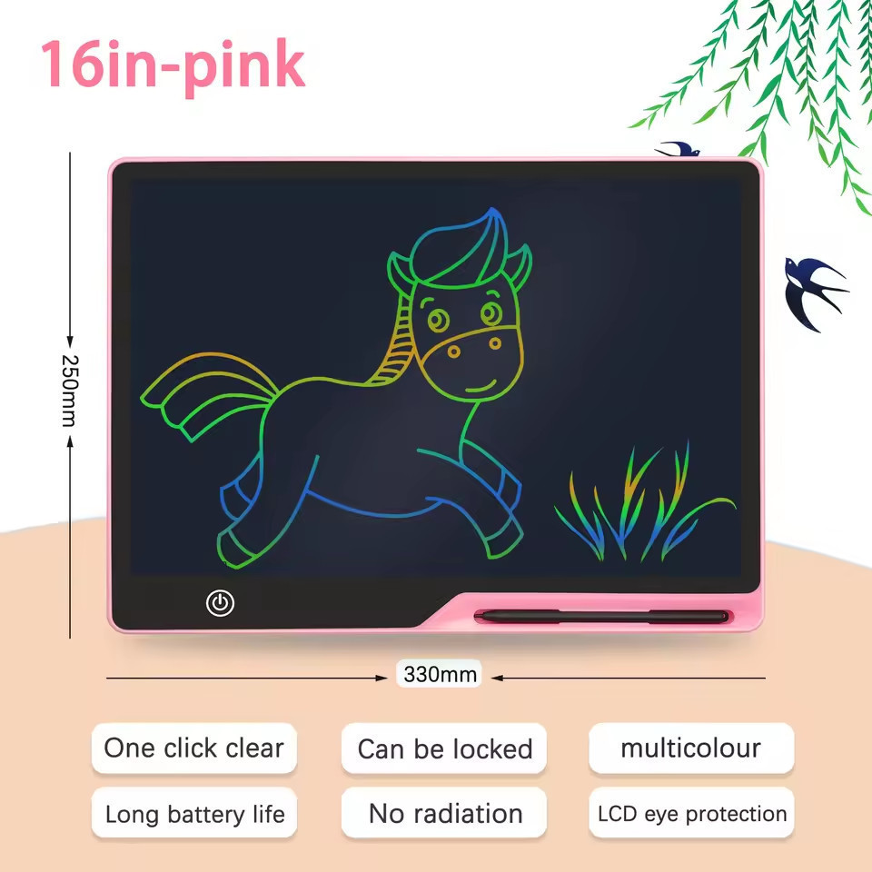 16 inch LCD writing tablet large screen rechargeable handwriting board ...