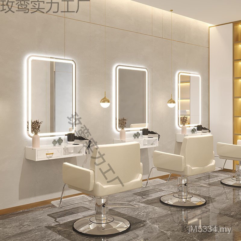 Hair Salon Mirror Table Hairdressing Tool Cabinet Barber Shop Perm ...