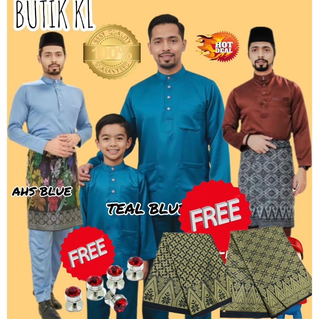 FREE SAMPIN TEMA 2026 Baju Melayu Dewasa KAIN Paloma Parel Skin Soft ...