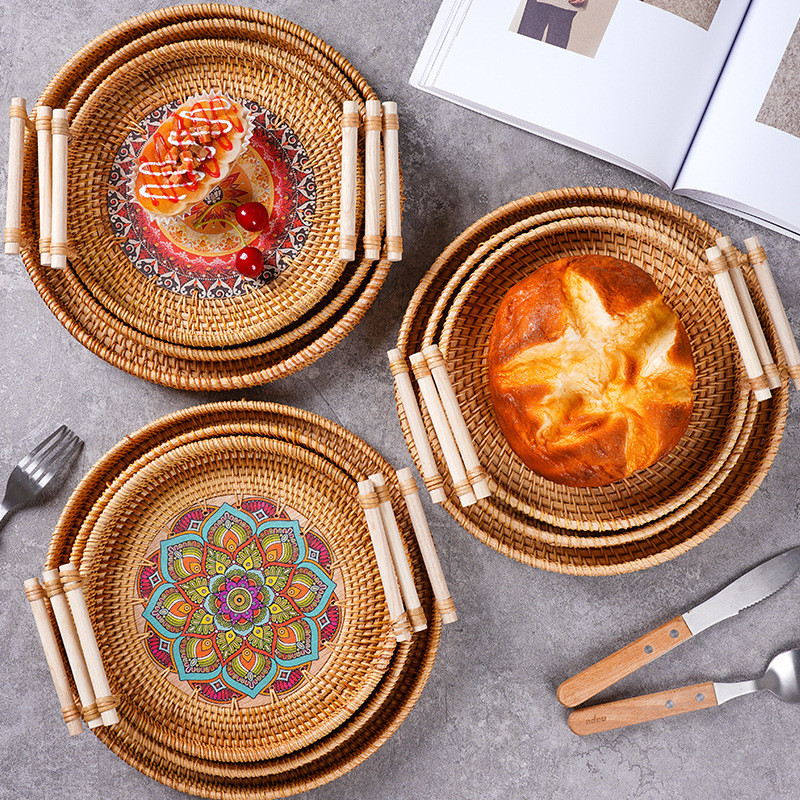 Dulang Rotan Buatan Tangan Bakul Roti Jepun Buah Kering Buah Kering ...