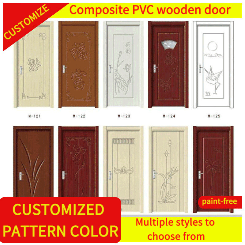 Personalized Composite Solid Wood Door PVC Paintless Baking Painted Eco ...