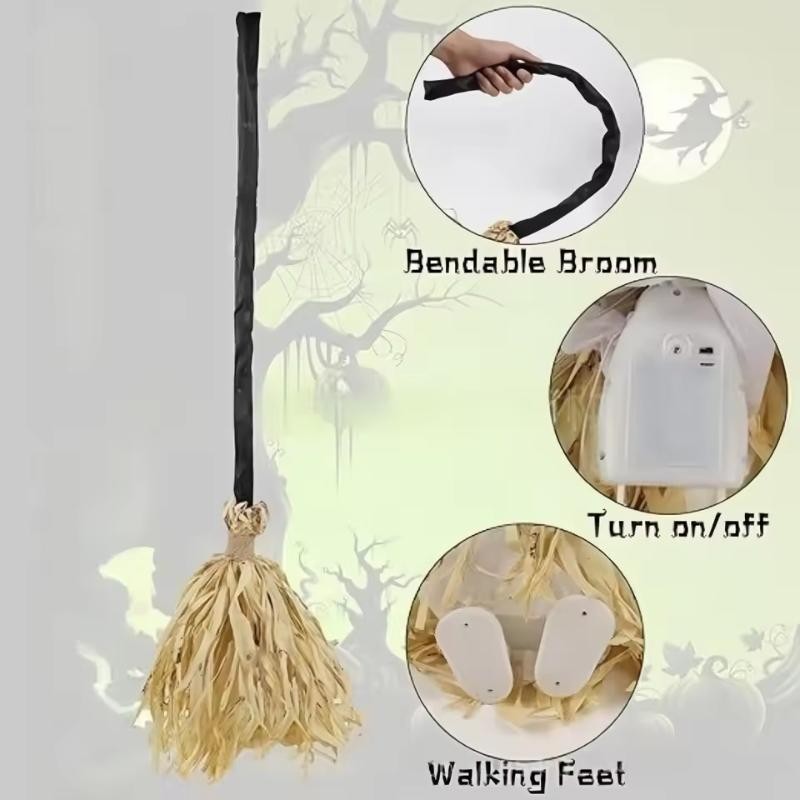 [Mang] Halloween Magic Witch Broomstick,Animated Dancing Glowing Witch ...