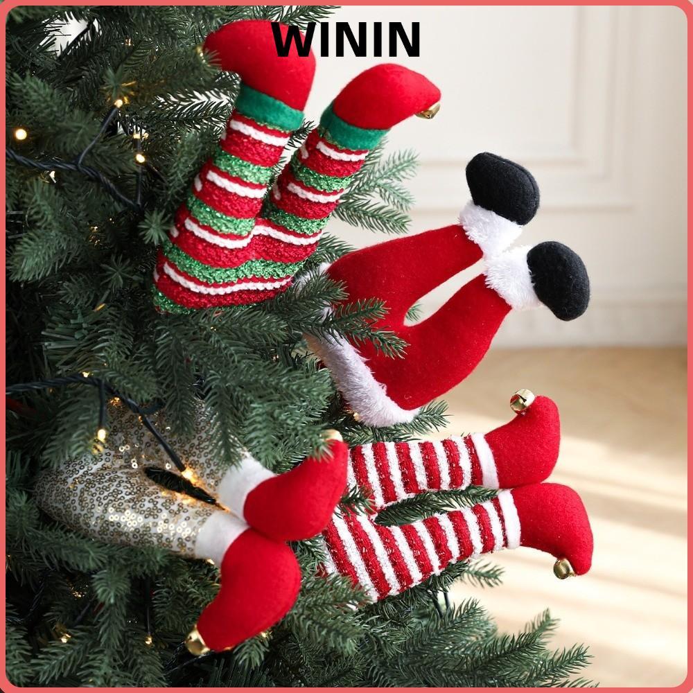 WININ Xmas Tree Decorations, Santa Claus Legs Large Christmas Elf ...