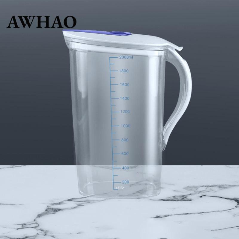 AWHAO Water Jug 2l Beverage Jug for The Refrigerator Restaurant Lemon ...