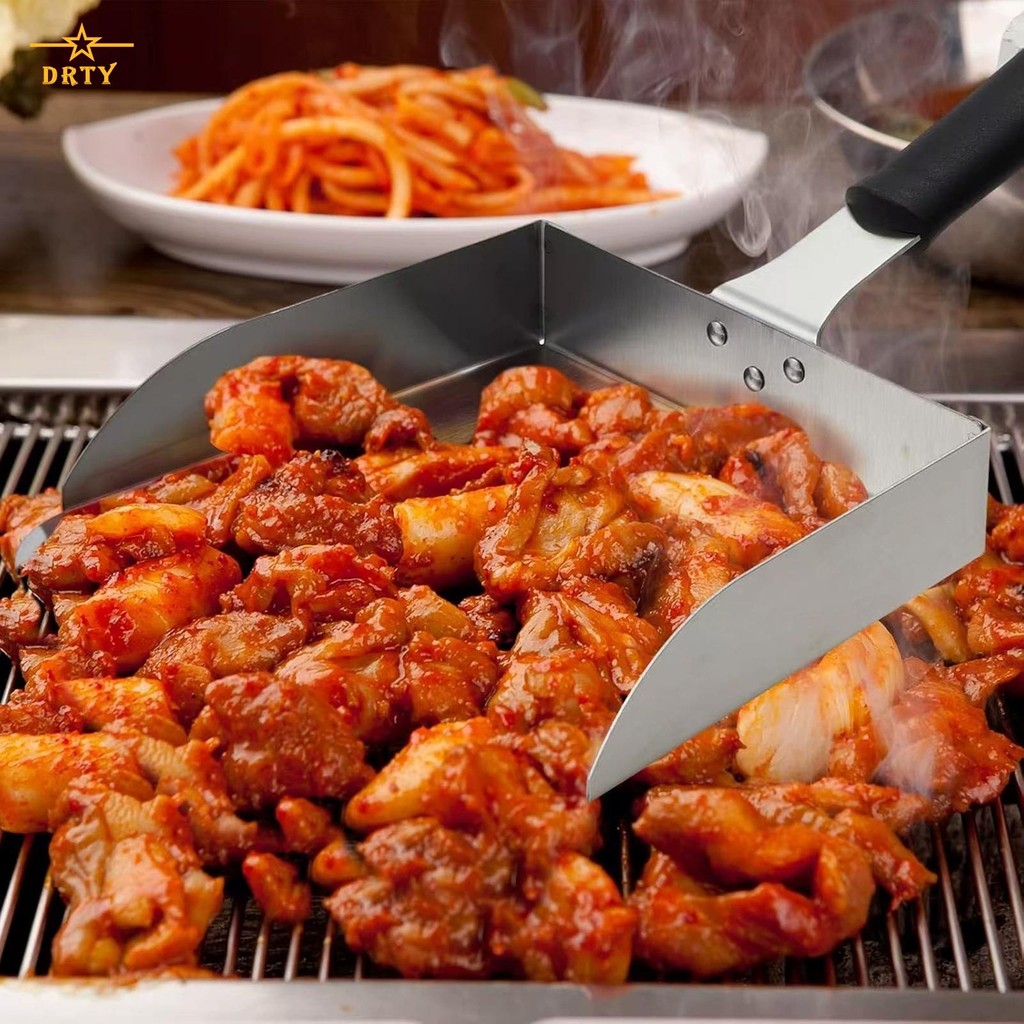 Stainless Steel Hibachi Spatula Grill Tool Wide Scraper with Ergonomic ...
