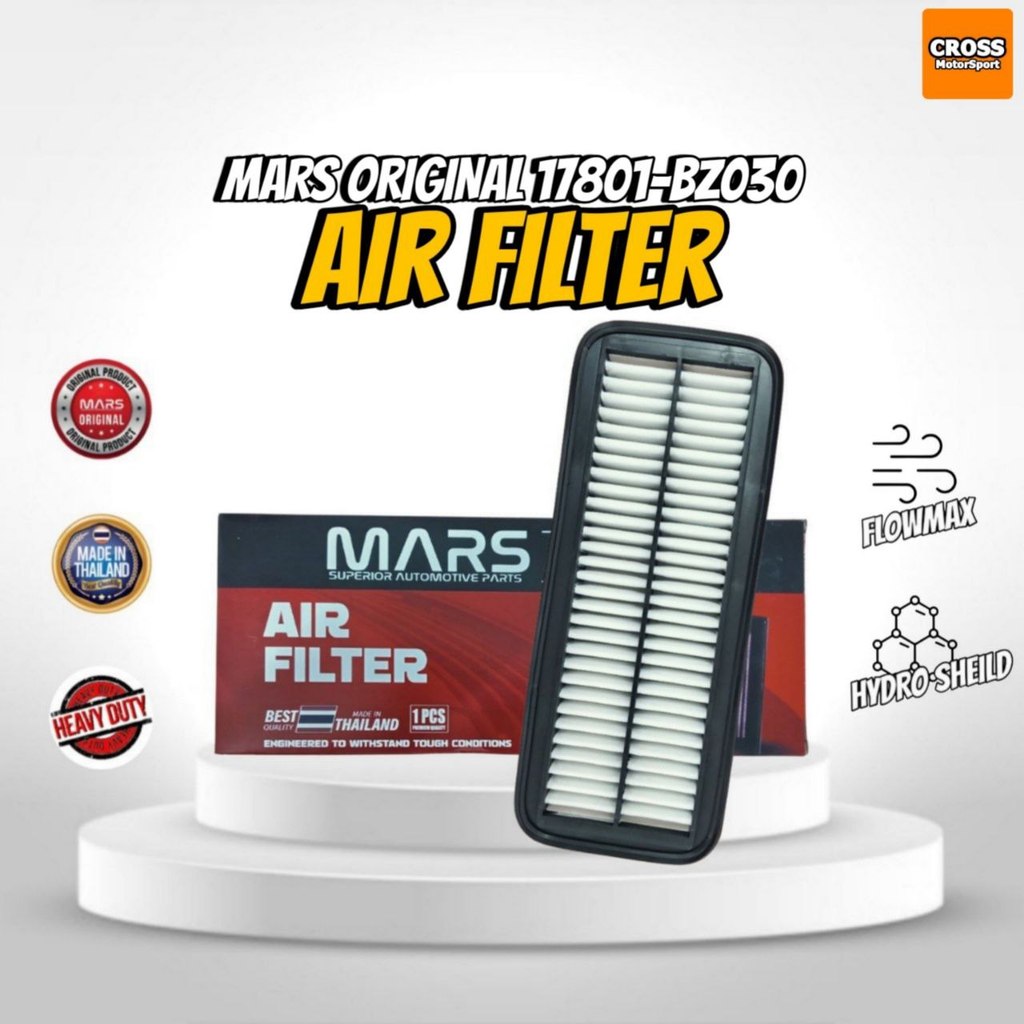 ORIGINAL MARS PERODUA AIR FILTER FOR MYVI 1.3/1.5 & ALZA (17801-BZ030 ...