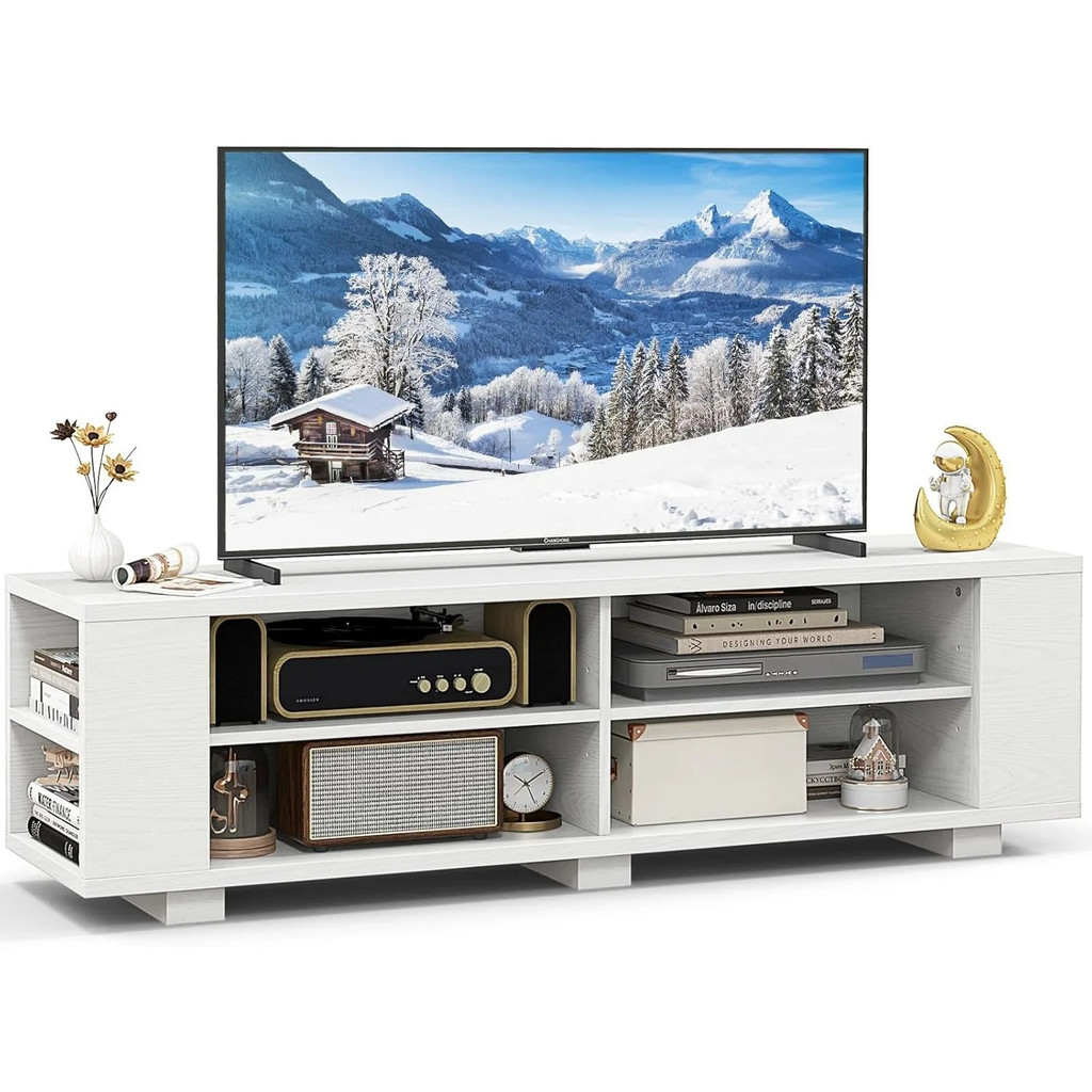 Stand TV Kayu Untuk Skrin Rata 65 Inci, Pusat Hiburan Moden Dengan 8 ...