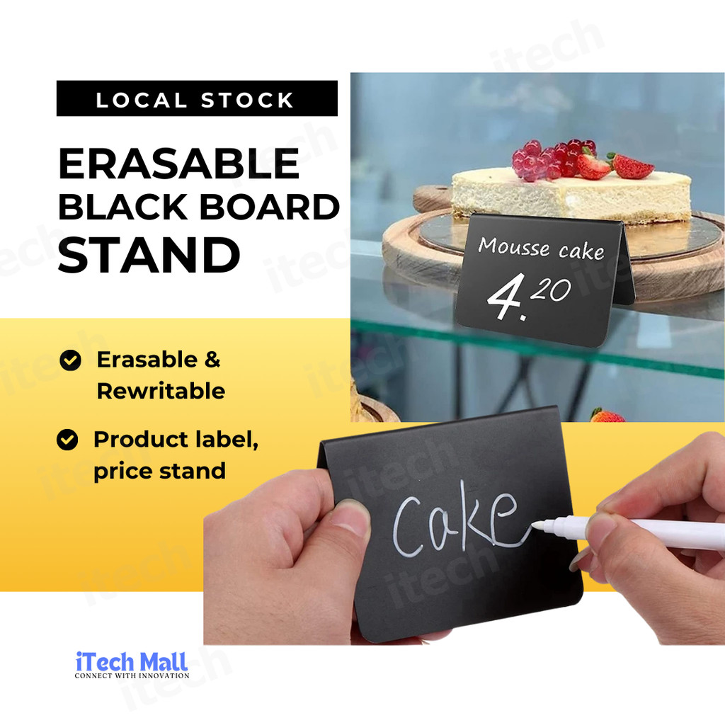 Erasable PVC Mini Chalkboard Sign Black Board Price Stand Buffet Table ...