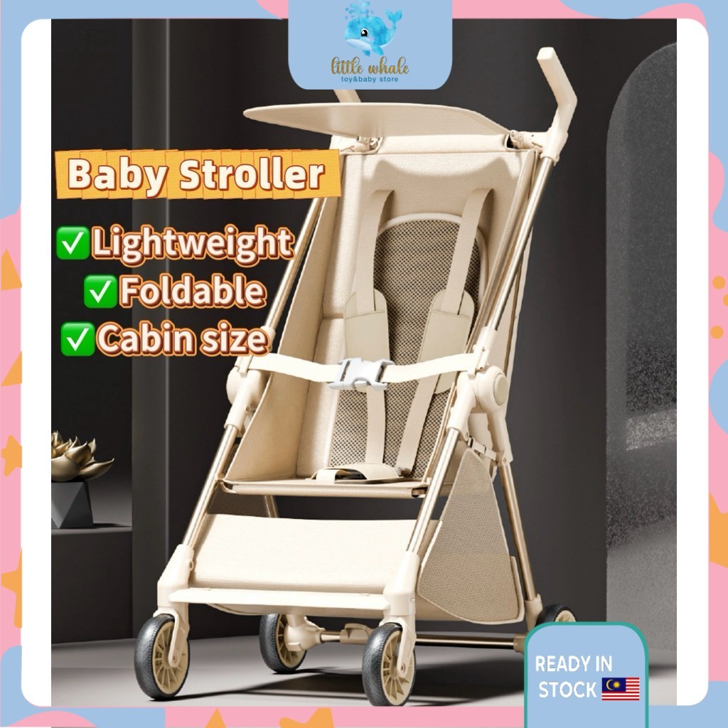🐳Lightweight Baby Stroller Cabun Size Foldable Simple Big Kids Travel ...