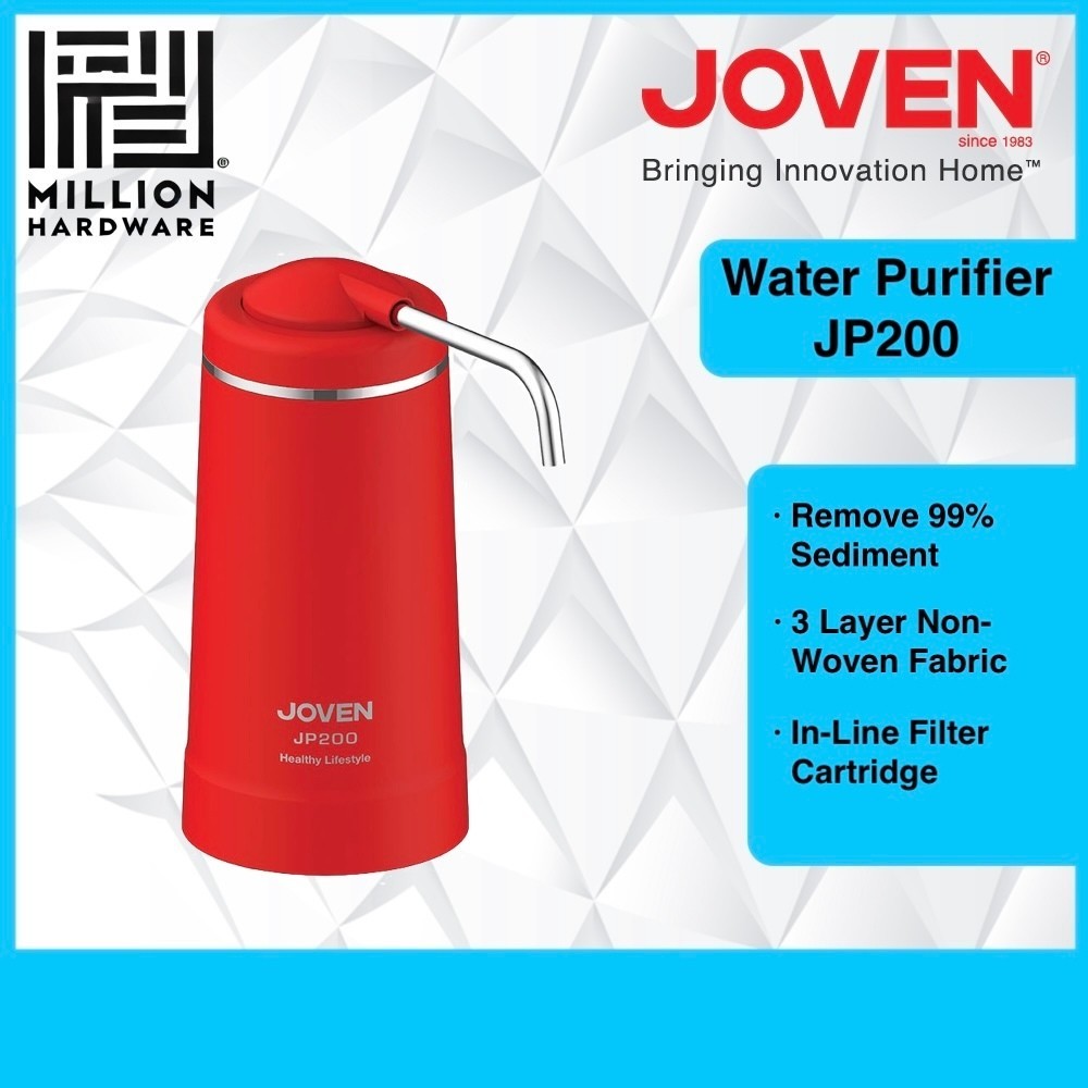[ JOVEN ] (JP200)(Red) Water Purifier | Sink-Top System | 99.9% Chlorine Removal | Red | BPA ...